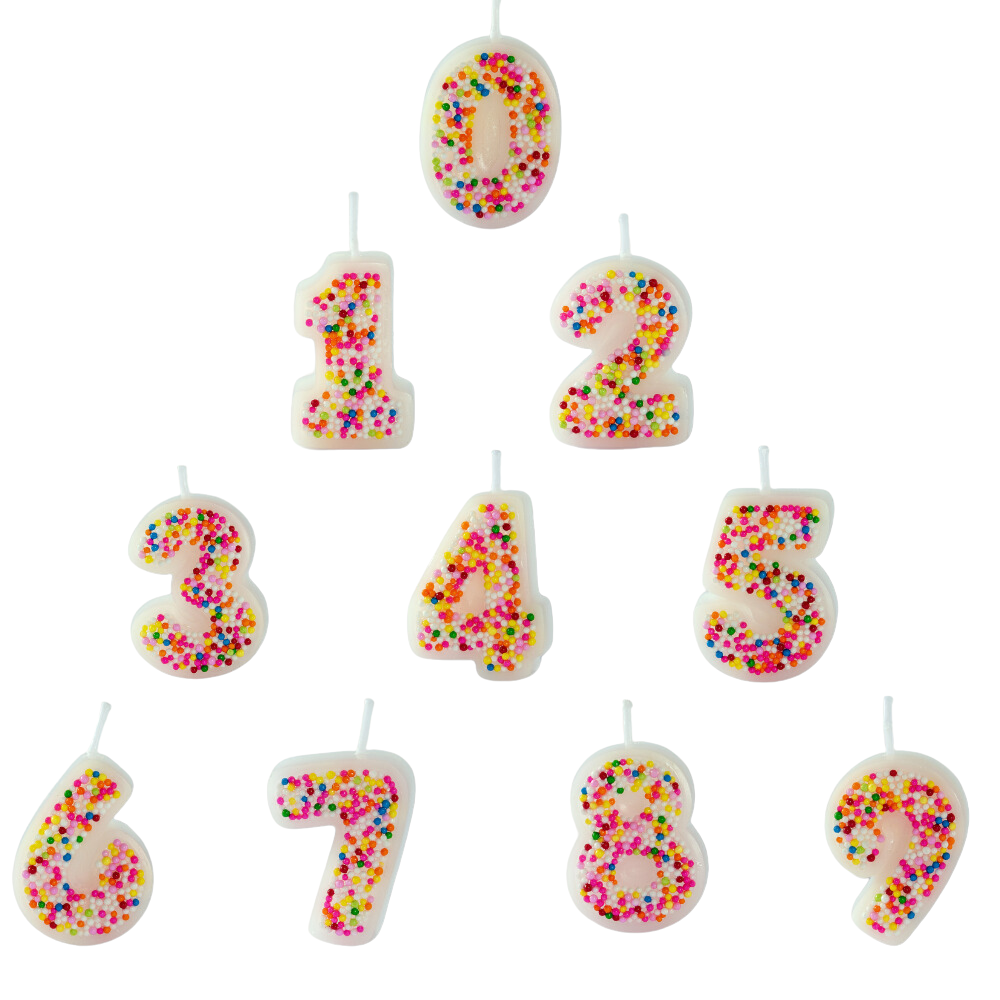 Colorful Sprinkle Candy Embedded Birthday Number Candle – Southlake gifts