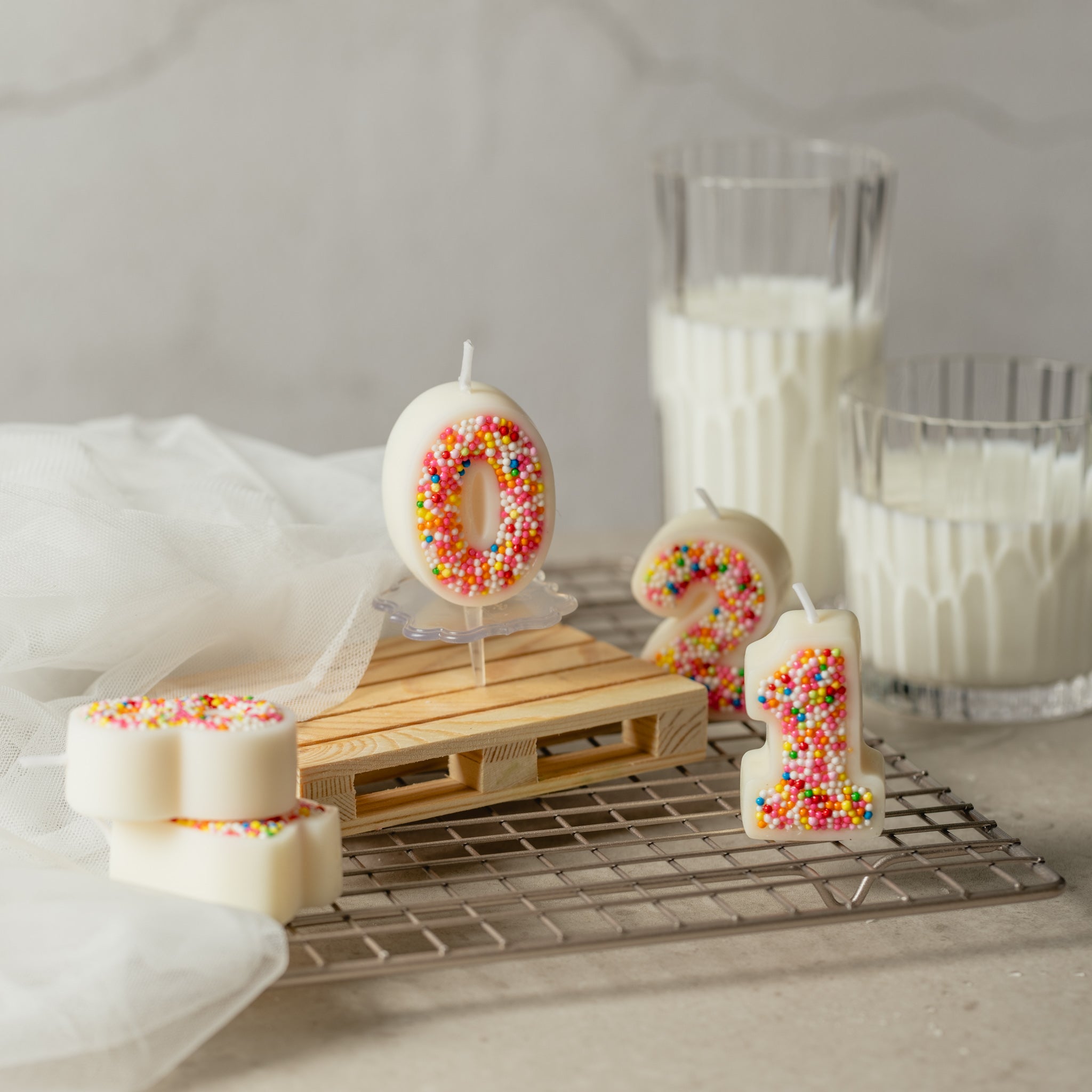 Colorful Sprinkle Candy Embedded Birthday Number Candle – Southlake gifts