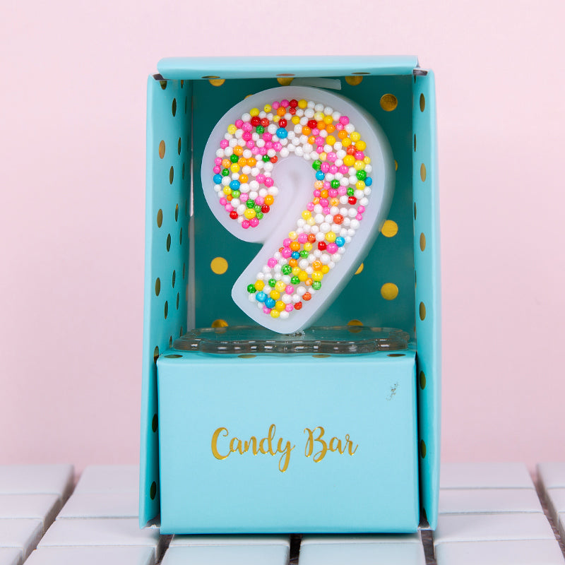 Colorful Sprinkle Candy Embedded Birthday Number Candle – Southlake gifts